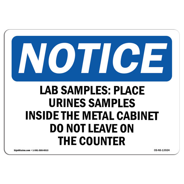 SignMission Lab Samples Place Urine Samples Inside Sign | Wayfair