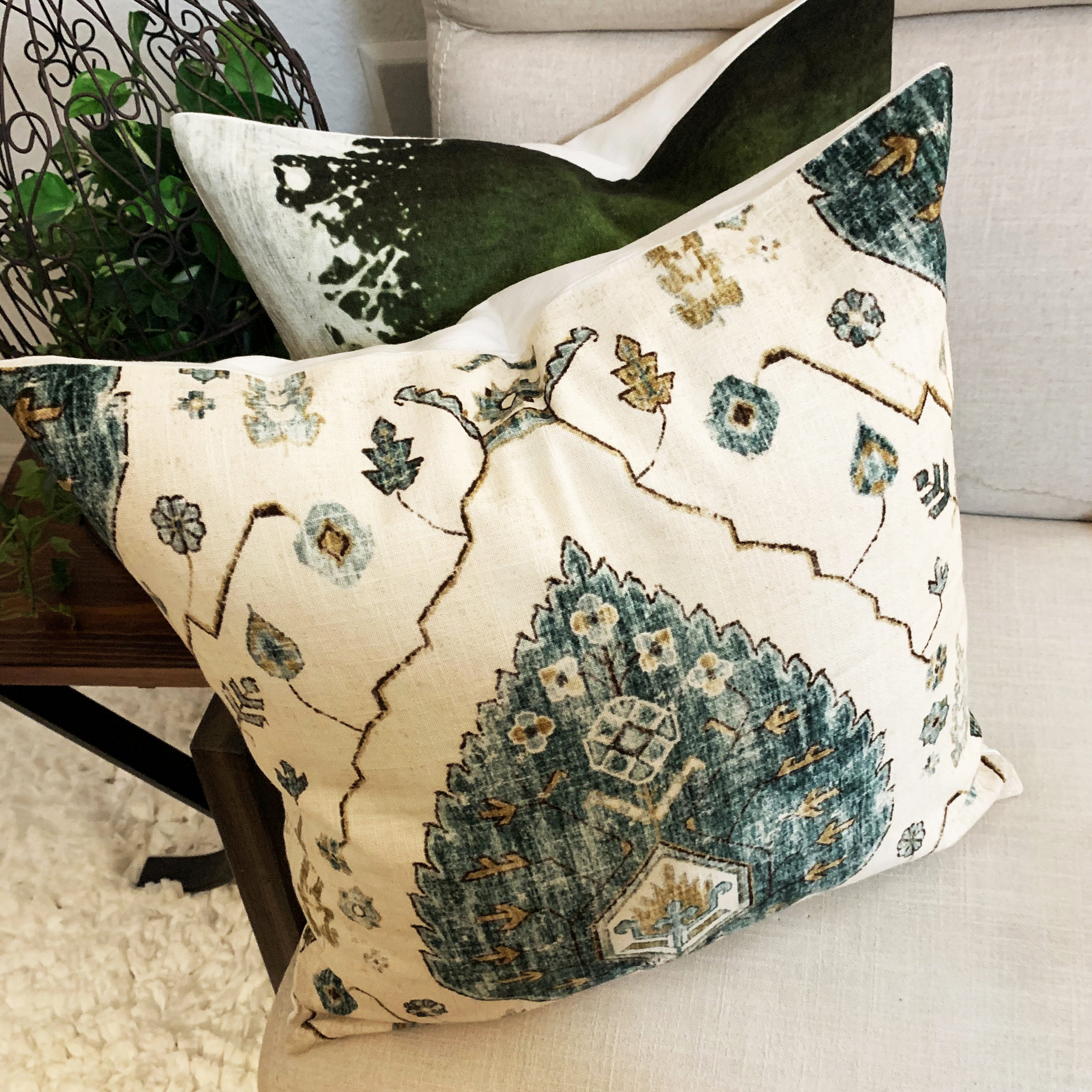 The Inspiring Home Cotton Damask 20" Throw Pillow | Wayfair