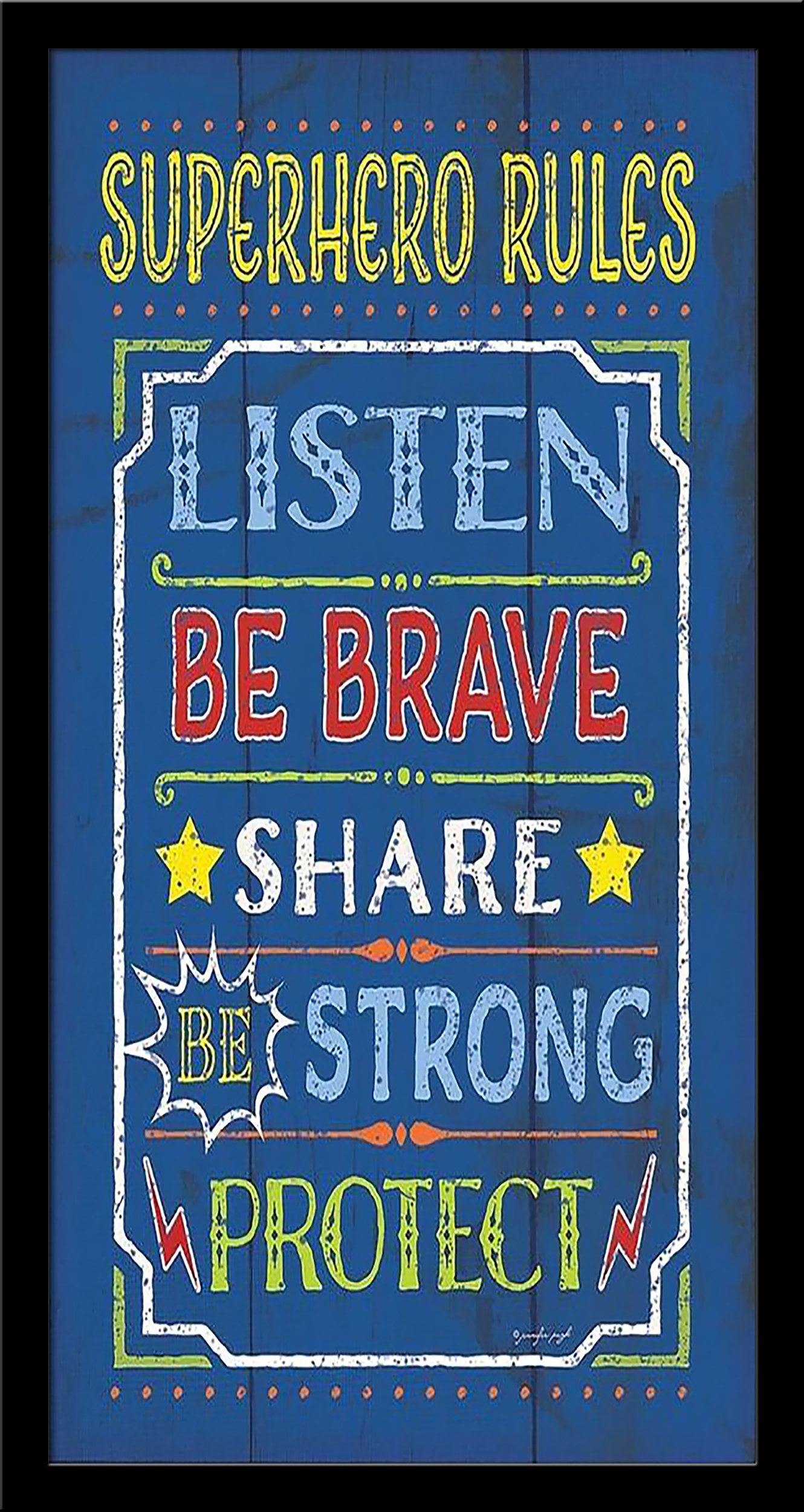 Trinx Superhero Rules by Jennifer Pugh - Textual Art Print on Paper ...