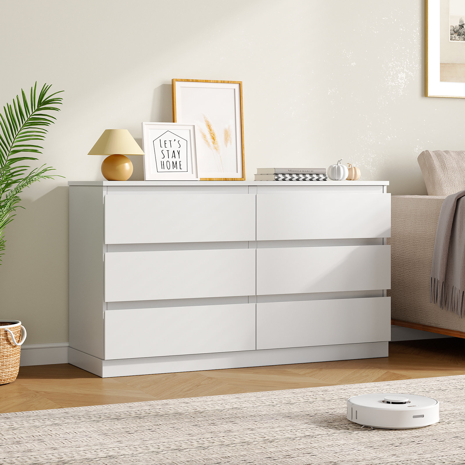 Ebern Designs Lanham Contemporary 6-Drawer 47.2''W Double Dresser & Reviews | Wayfair