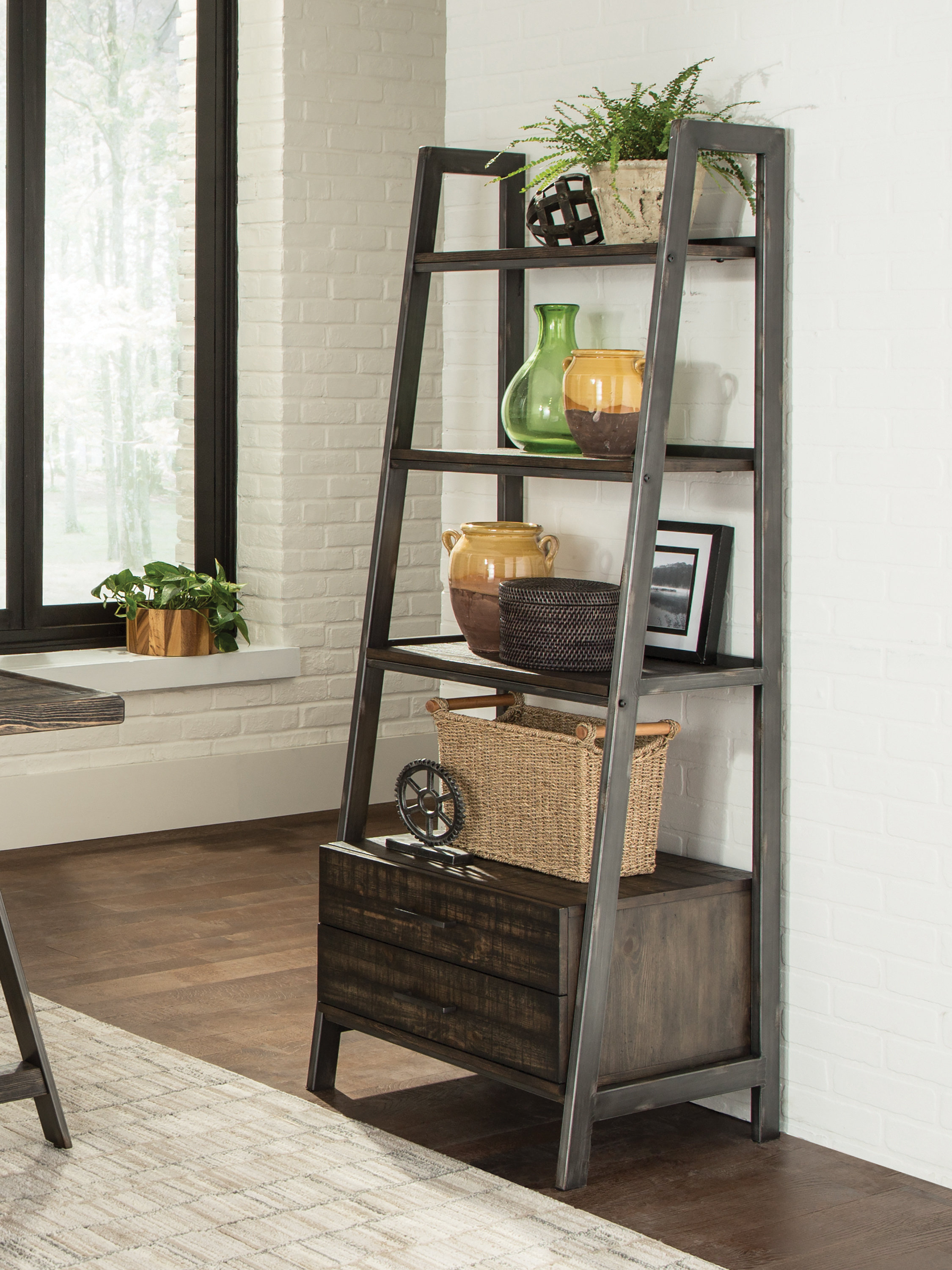 17 Stories Bayles 72" H x 24" W Metal Ladder Bookcase | Wayfair