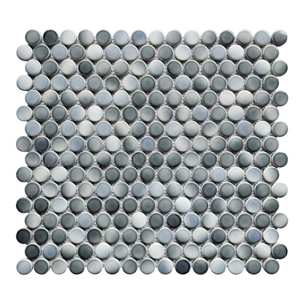 ES Stone 0.75" x 0.75" Porcelain Penny Round Mosaic Tile | Wayfair