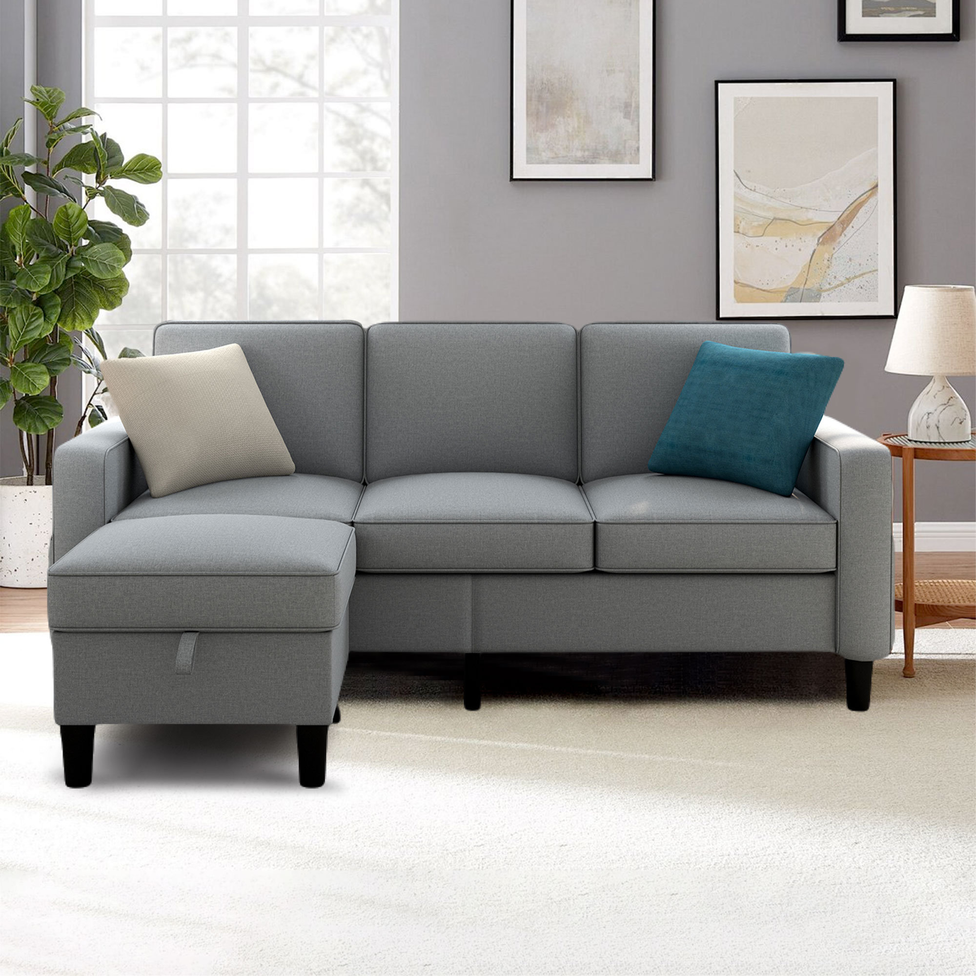 Ebern Designs Caylib 78'' Square Arm Modular | Wayfair