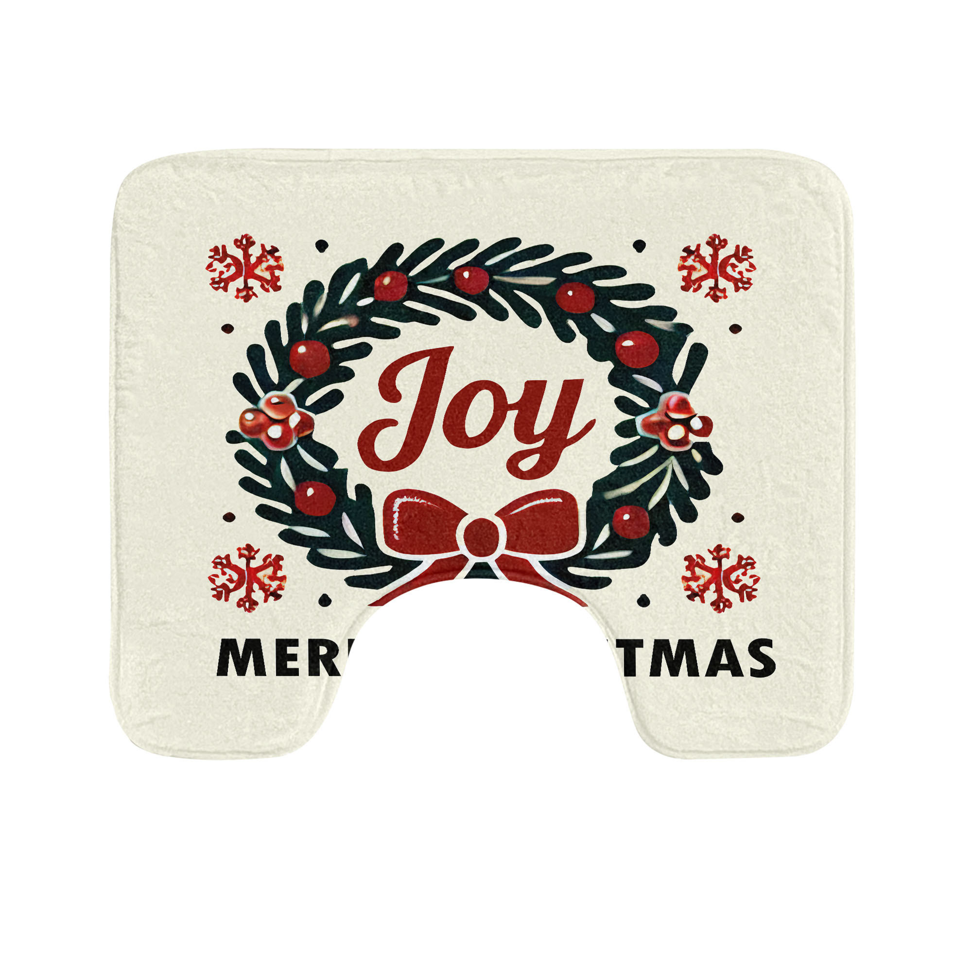The Holiday Aisle® Ambesonne Christmas Toilet Mat U-Shape Bathroom Rug ...