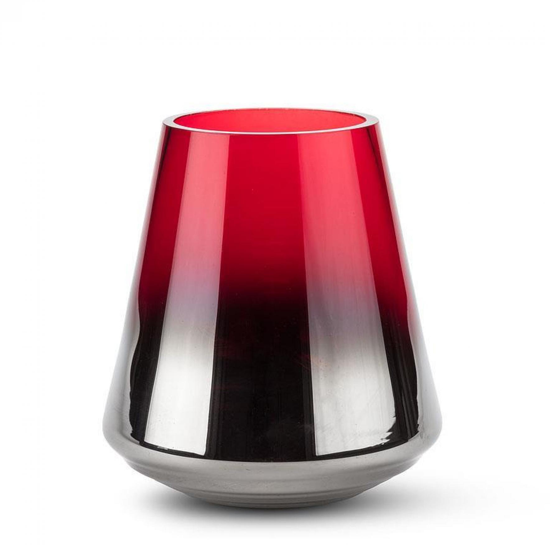 Wrought Studio™ Deep Red To Gray Ombre Look Cone Shaped Hurricane ...