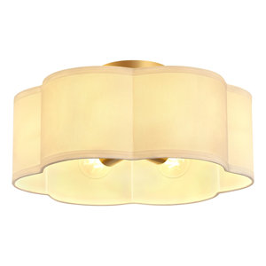 Mercer41 Greidys Gold Semi Flush Mount Ceiling Light, 6-Light Ceiling ...