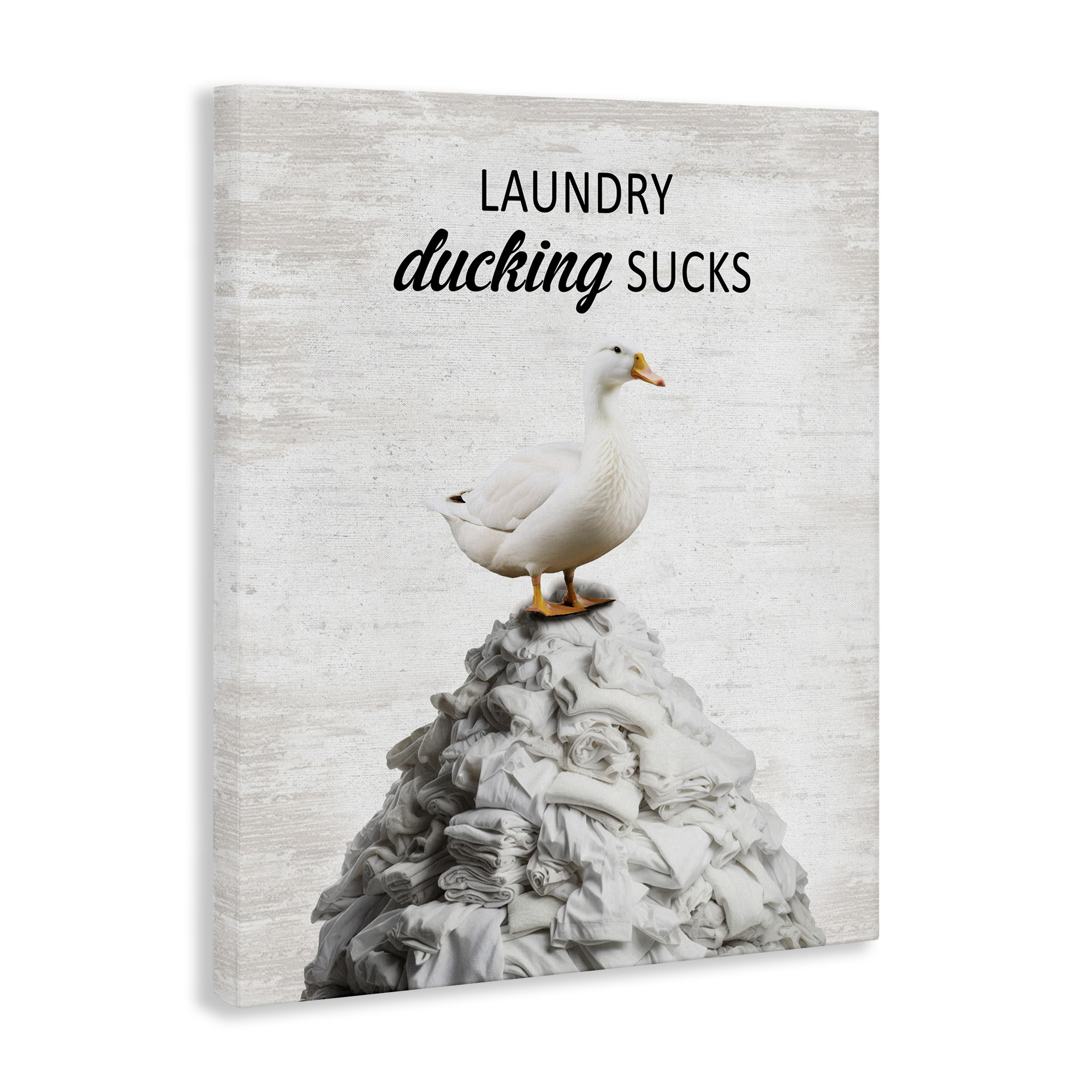 Trinx Duck & Laundry Pile Canvas, design by Lettered and Lined | Wayfair