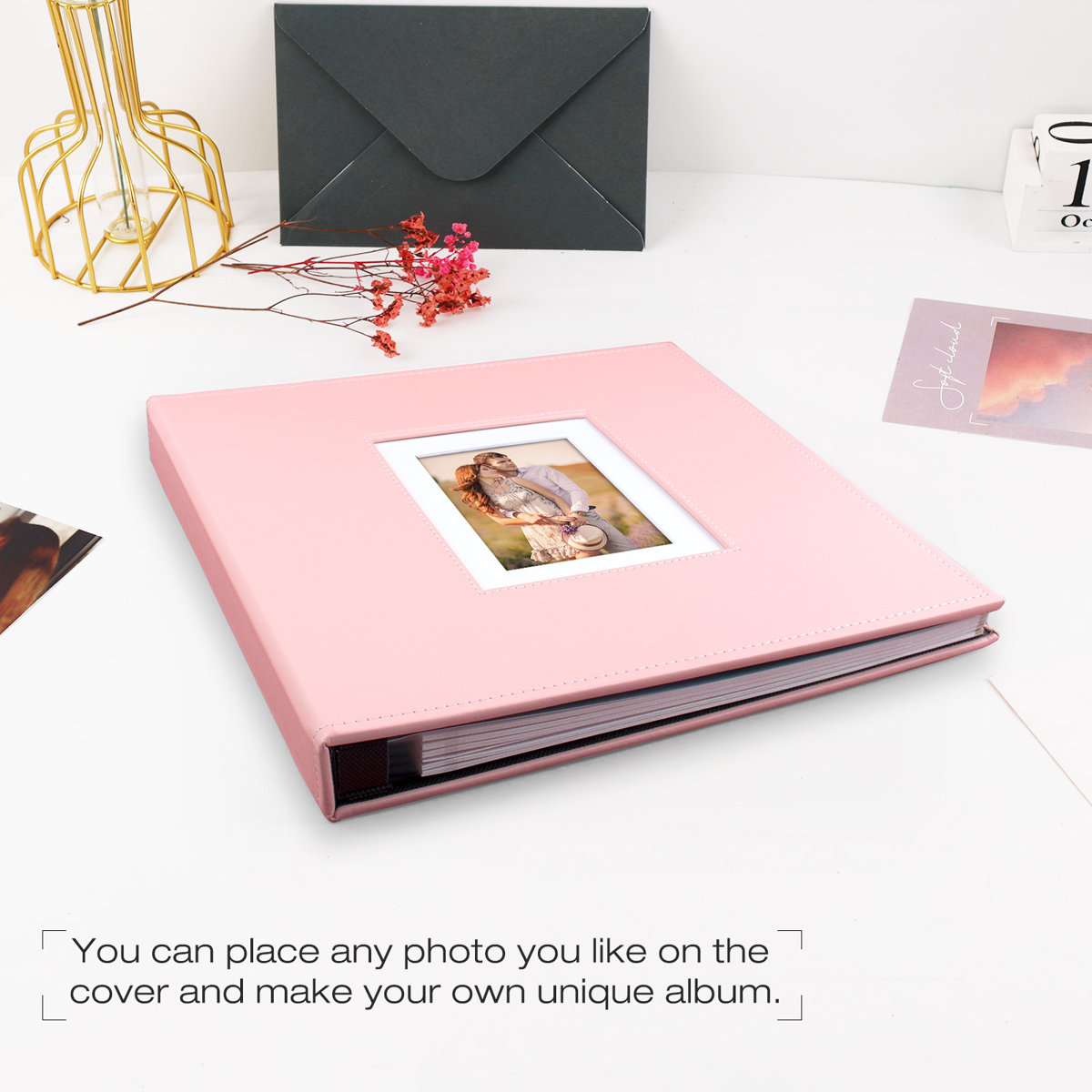 Ebern Designs Pink Photo Album for DIY Self-stick Holding Pictures with ...