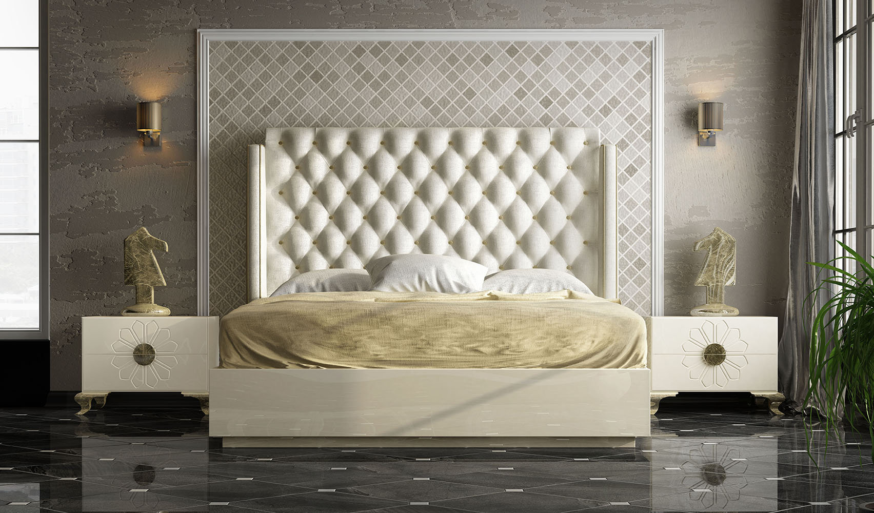 Everly Quinn Burcott Solid Wood Upholstered Standard 3 Piece Bedroom ...