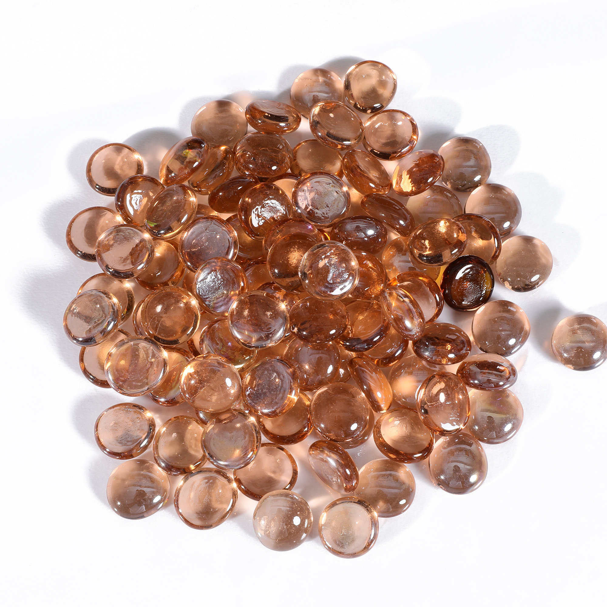 UPHA 0.79"/11 Lb. Round Reflective Fire Pit Fire Glass | Wayfair