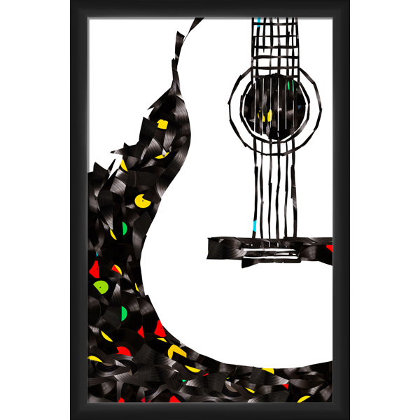 Ebern Designs Guitar - Picture Frame Graphic Art Print on Glass | Wayfair