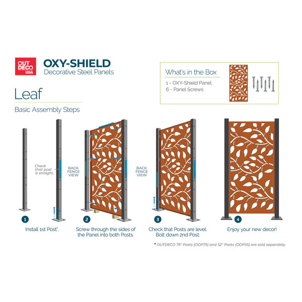 OUTDECO Steel Leaf Decorative Panel & Reviews | Wayfair