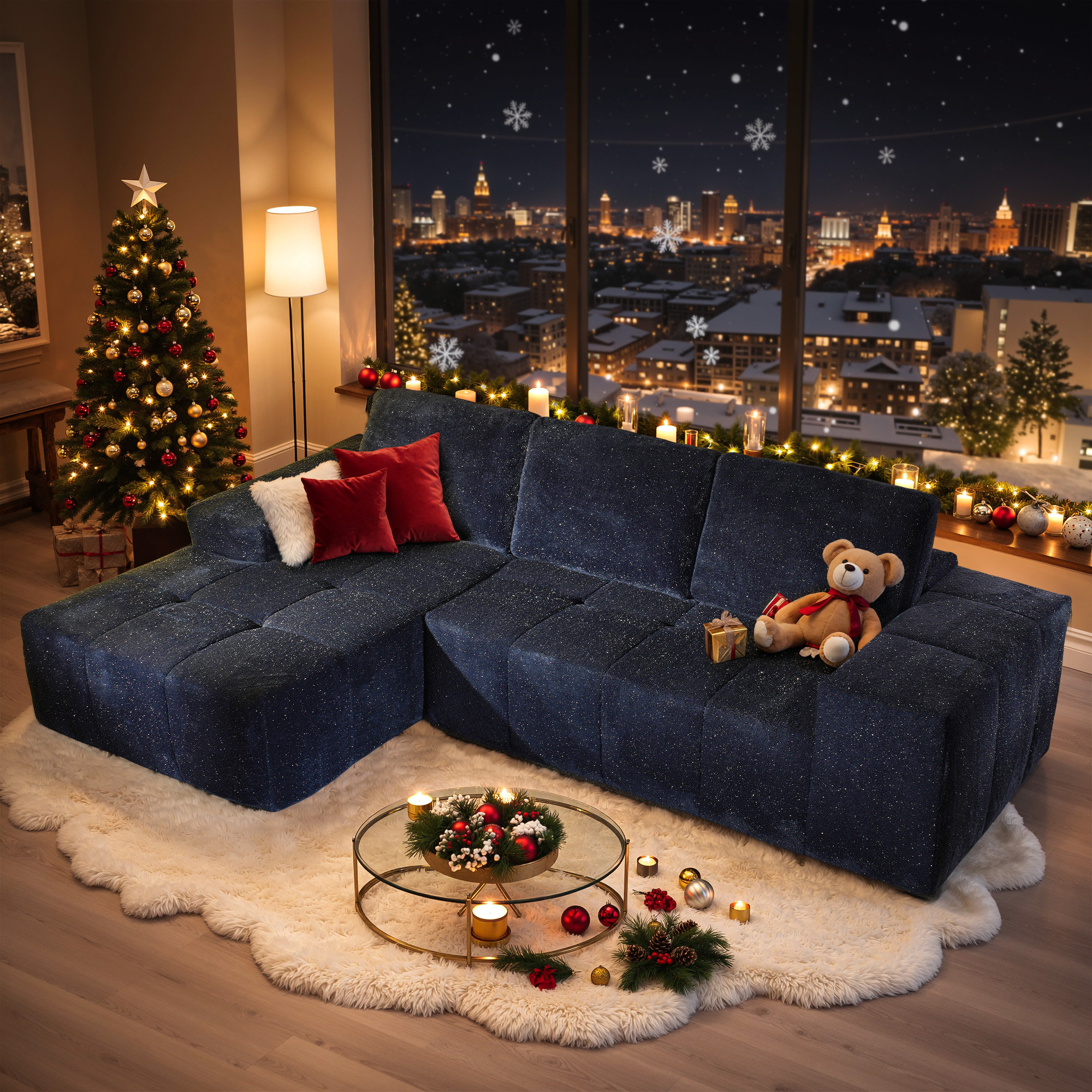 Wrought Studio™ Oversize 114" L-shaped Modular Sectional Sofa – Cloud ...