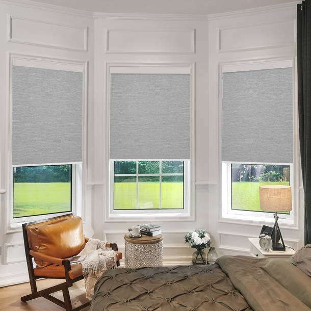 Symple Stuff Fastfix Solar-Powered Motorized Blackout Cordless Roller ...