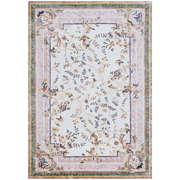 Bokara Rug Co., Inc. Floral Area Rug in Ivory | Perigold