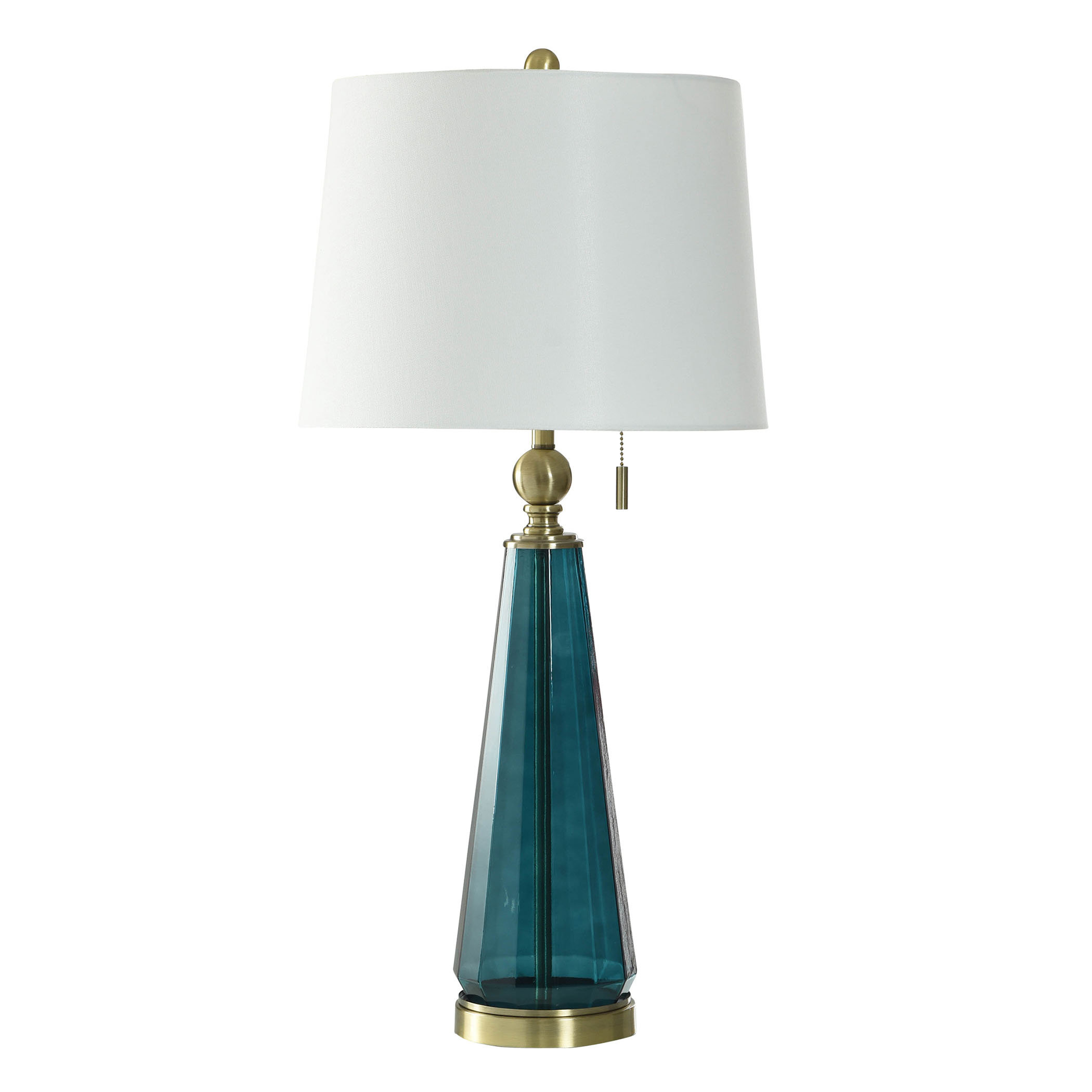 StyleCraft Home Oasis Blue - Glass Table Lamp - White Shade | Wayfair