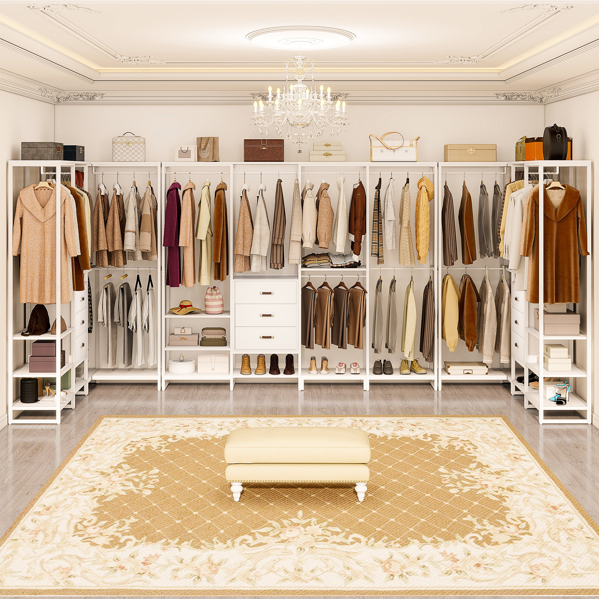 Rebrilliant Shande 74'' Closet System with Drawers & Reviews | Wayfair