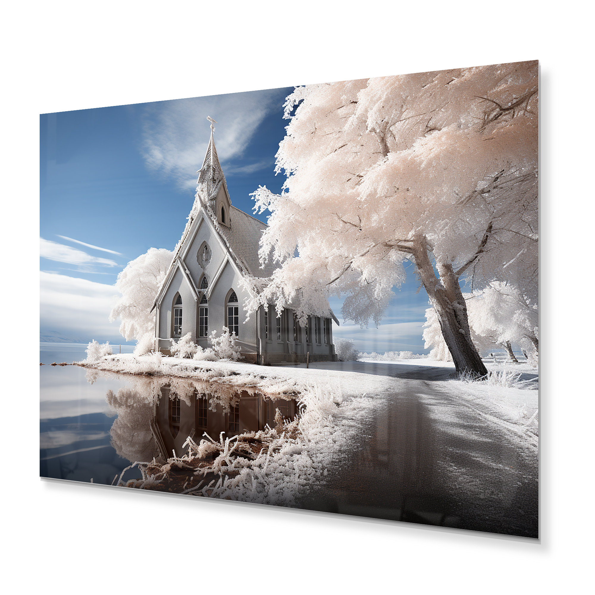 Latitude Run® Church Landscape Divine Grace - Spiritual Metal Wall Art ...