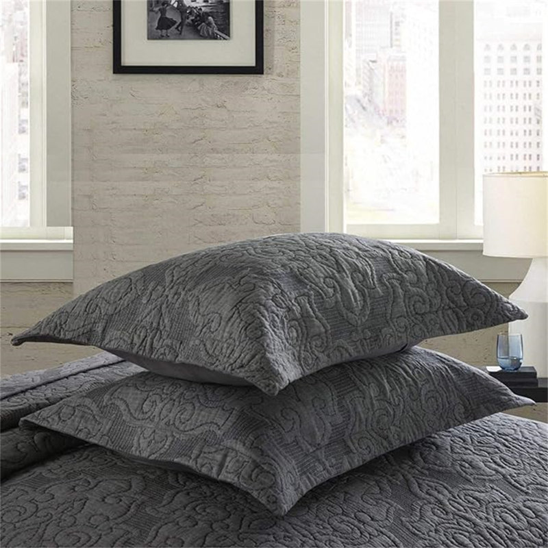 CoastalCart NEWLAKE Reversible Quilt Bedspread Embroidered Coverlet Set ...