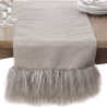 Saro Mongolian Lamb Wool Fur Trim Elegant Table Runner & Reviews | Wayfair