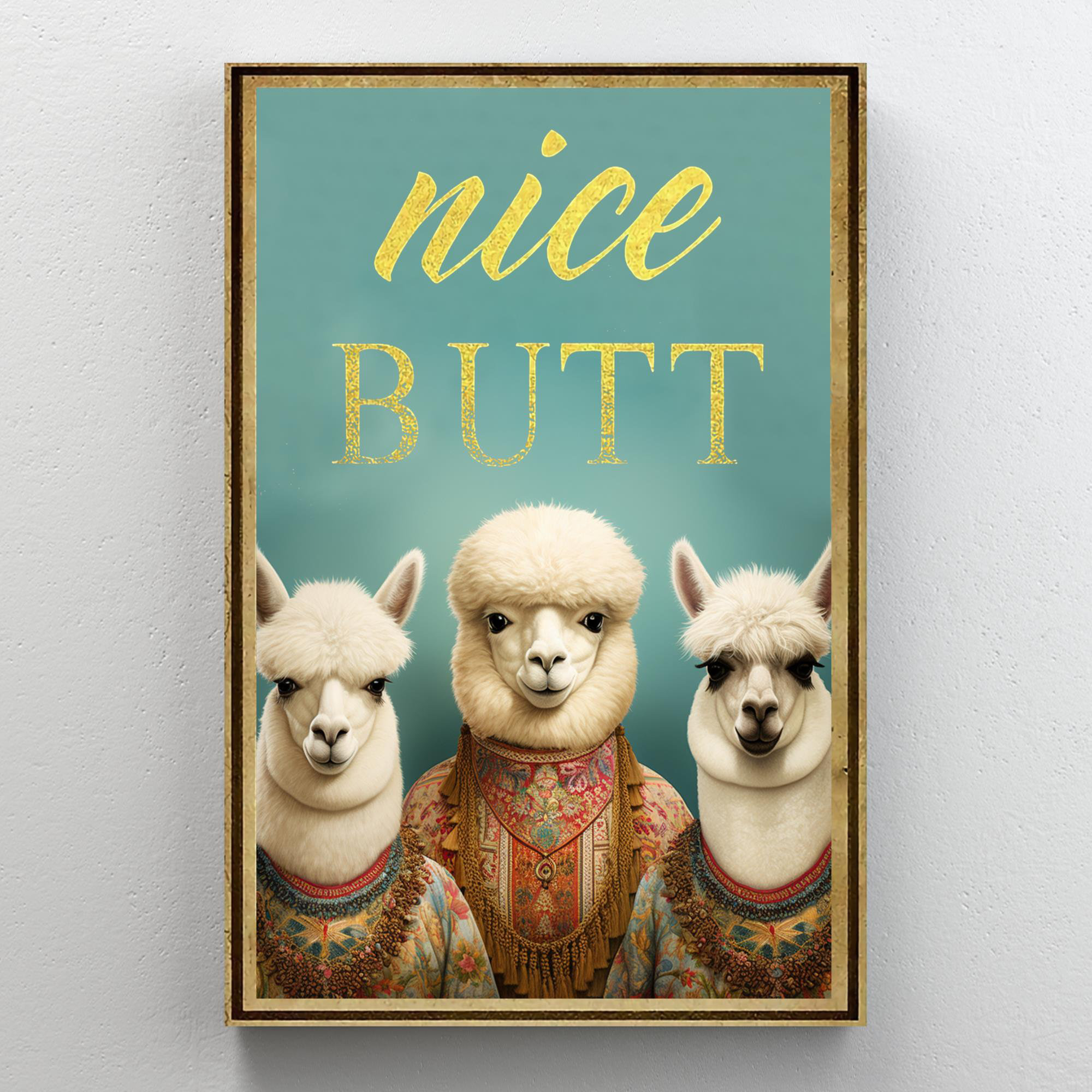 Trinx Alpacas Nice Butt - 1 Piece Rectangle Graphic Art Print On ...