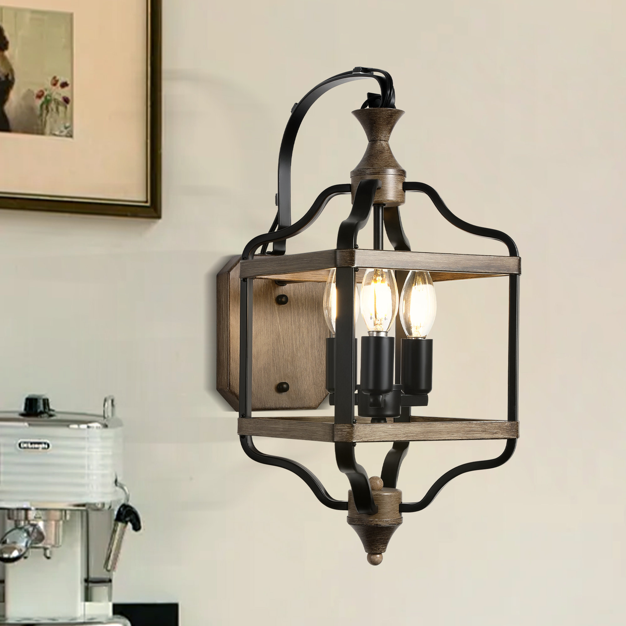 Ophelia & Co. 4-Light Rustic Wall Sconces, Farmhouse Light Fixtures ...