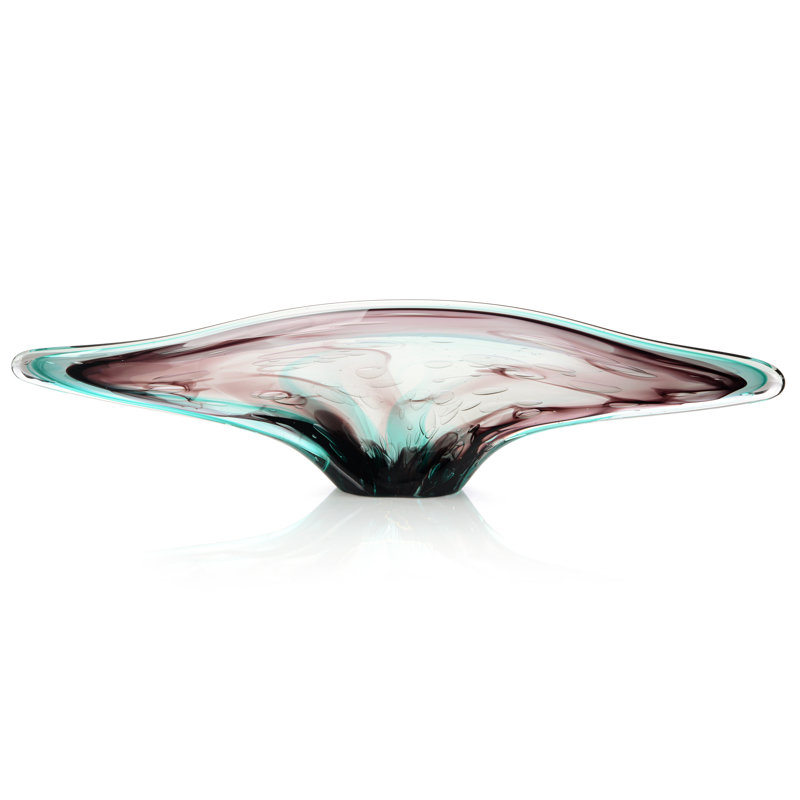 John-Richard Eggplant Purple And Turquoise Handblown Glass Sculpture I ...