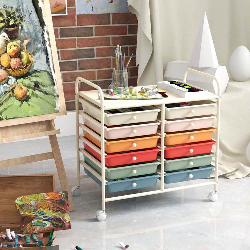 Rebrilliant 12 Drawers Rolling Cart Storage Scrapbook Paper Studio ...