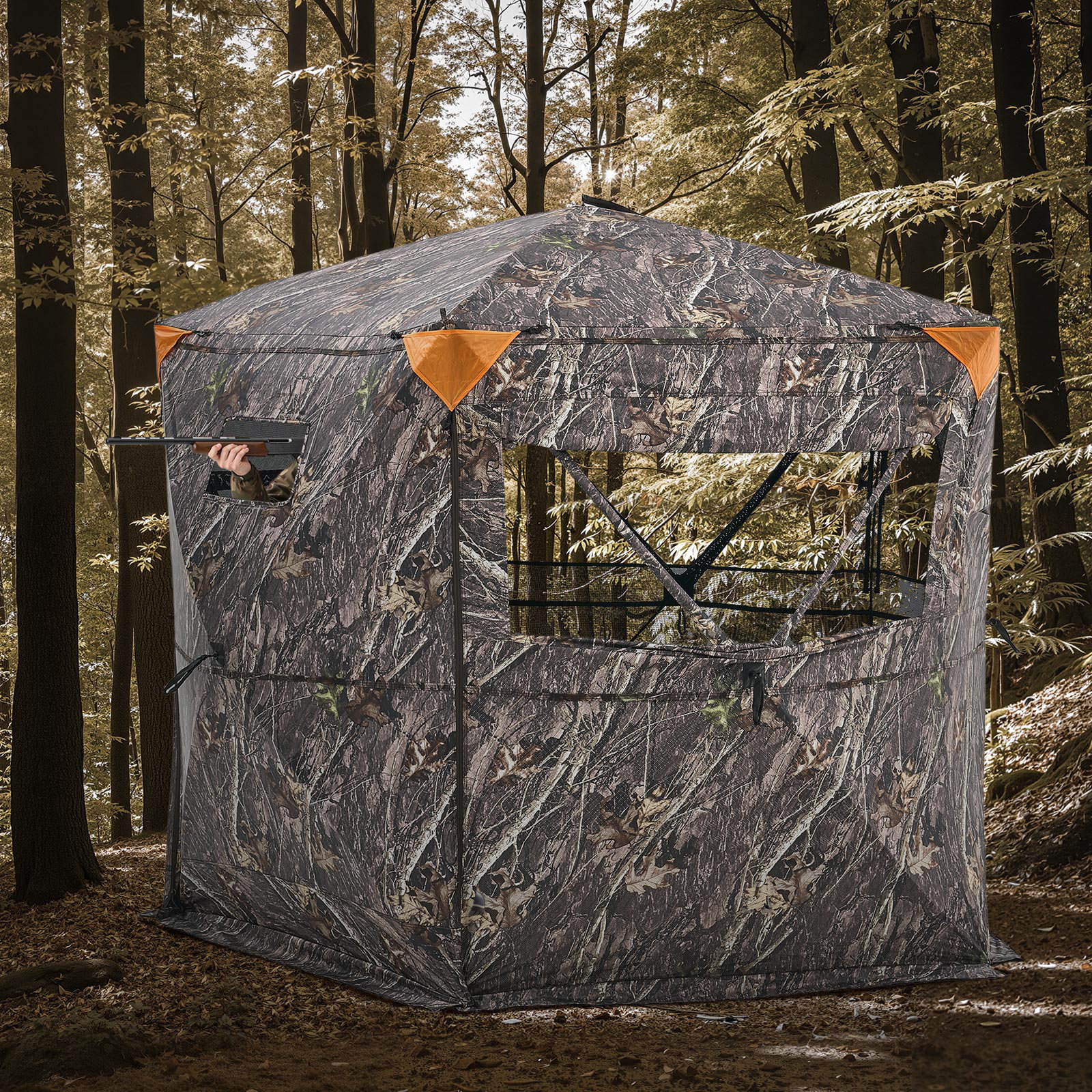 VEVOR Portable Hunting Blind See Through Ground Deer Blinds 6-7 Person ...