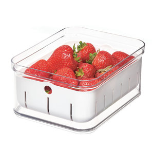 iDesign Crisp Berry Plastic Bin, Modular Stacking Food Storage Box with ...