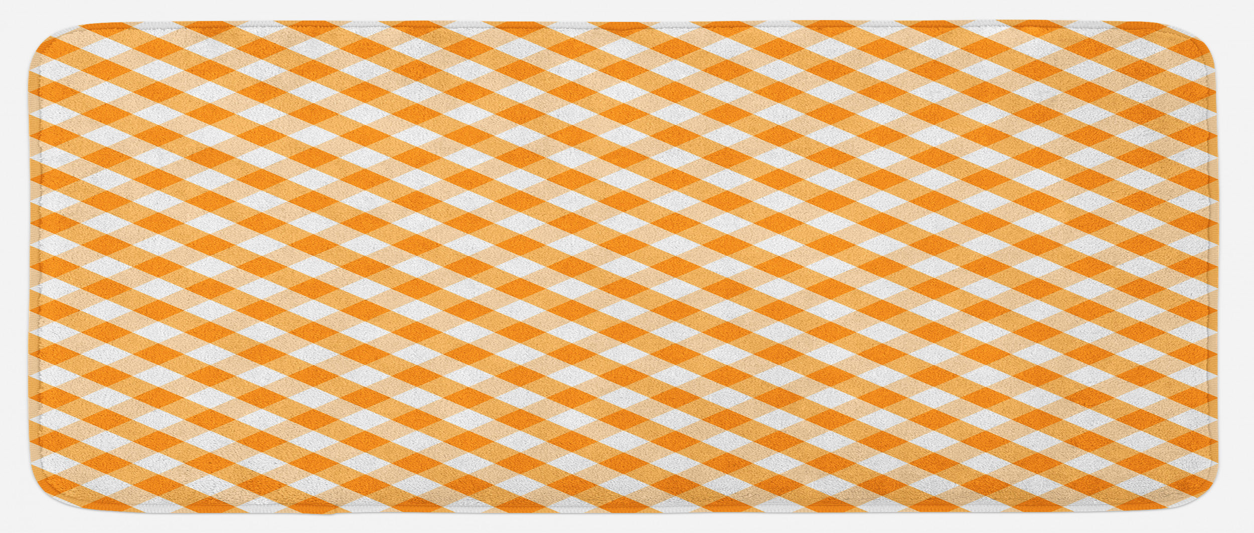 East Urban Home Diagonal Gingham Pattern In Orange And White Tones Old ...
