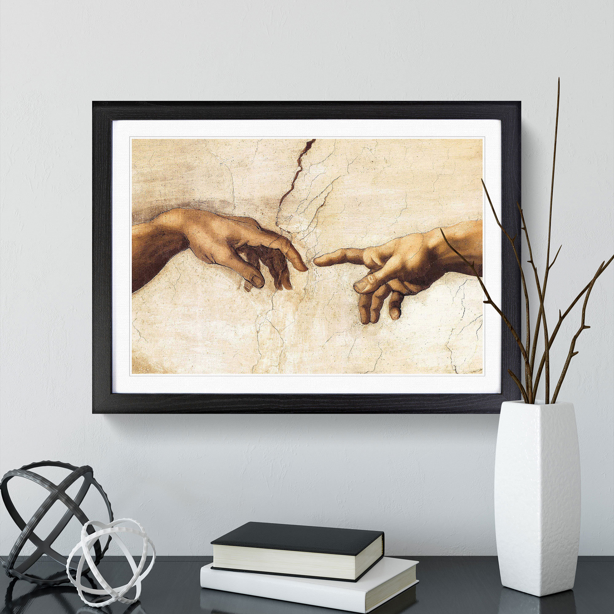 East Urban Home Creation of Adam Hands by Michelangelo - Picture Frame ...