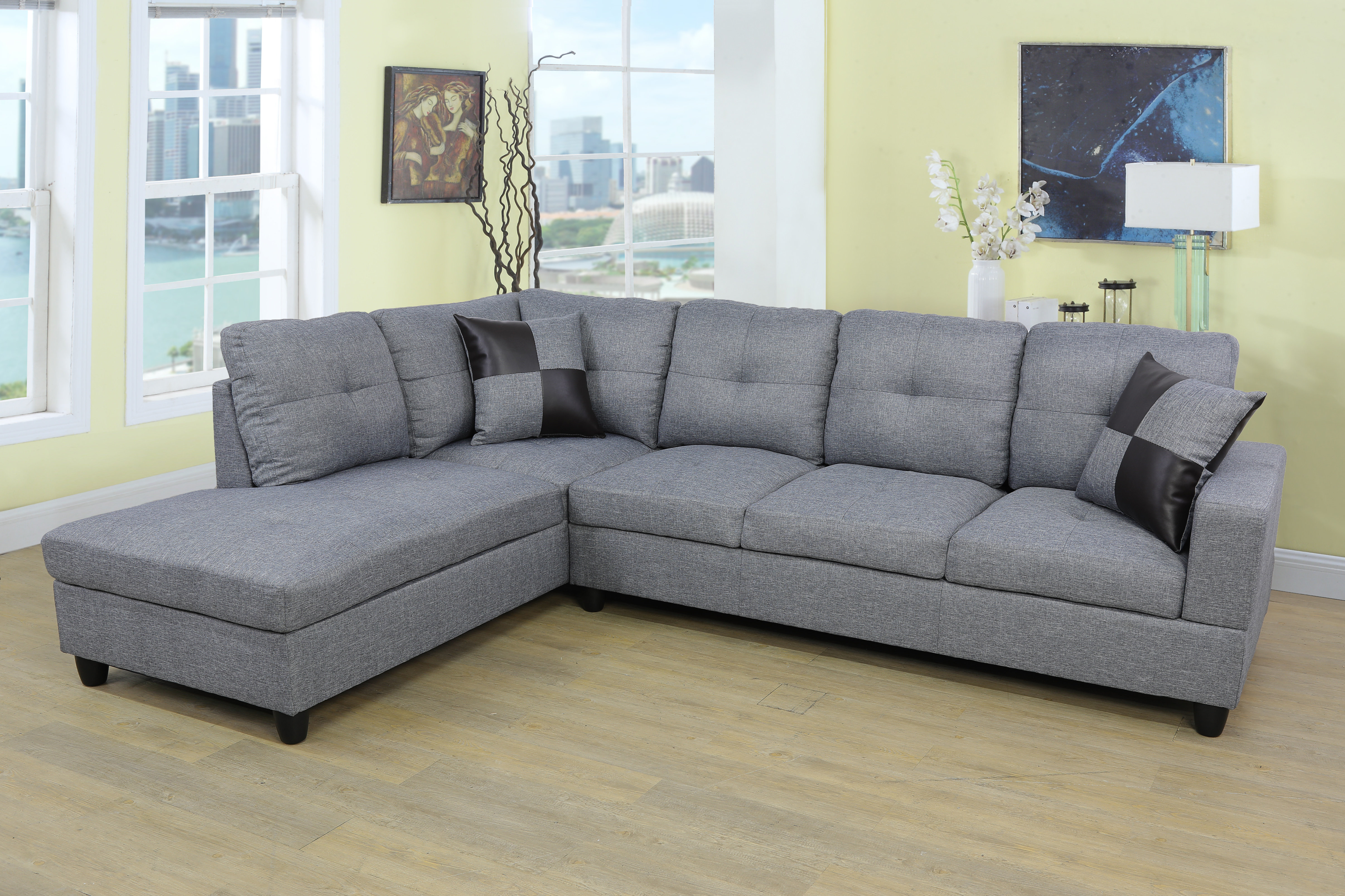 Latitude Run® Irfan 103.5" Wide Left Hand Facing Sofa & Chaise ...