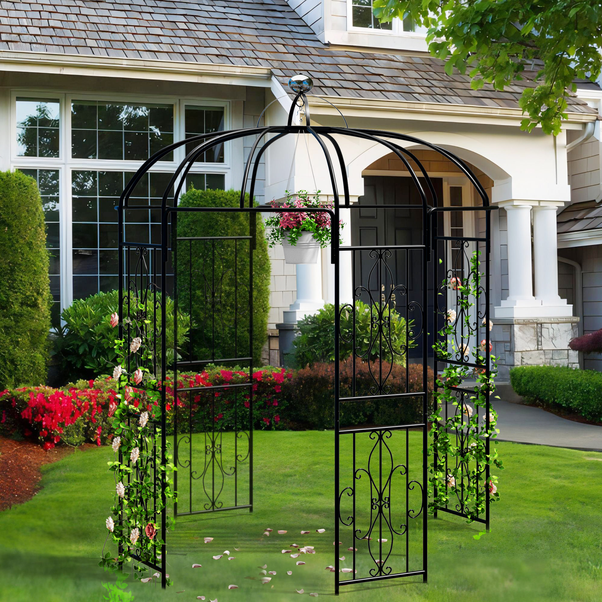 Balconera 81.5'' W x 81.5'' D Metal Arbor & Reviews | Wayfair