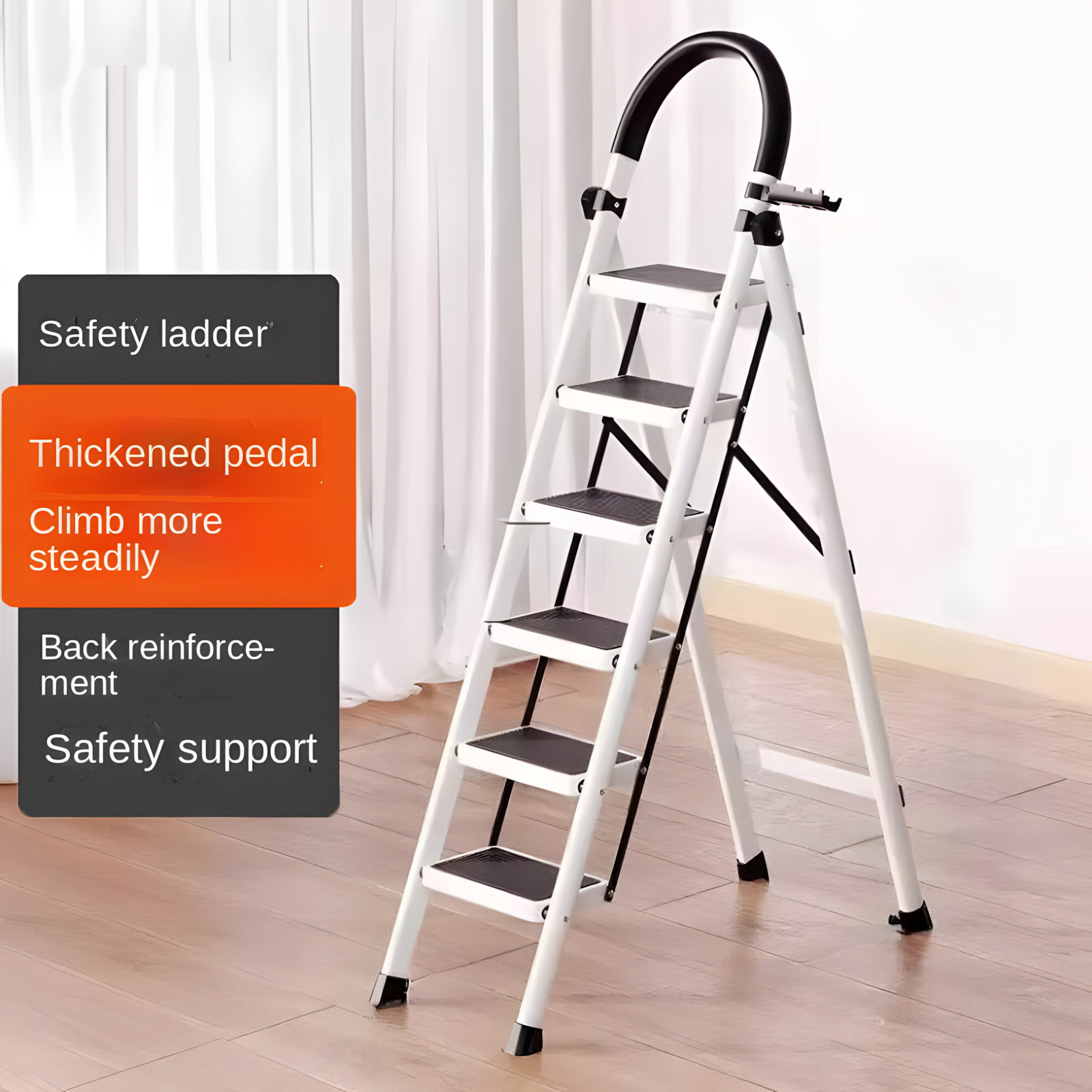 WFX Utility™ 6-Step Folding Ladder, Heavy-Duty Aluminum A-Frame Ladder ...
