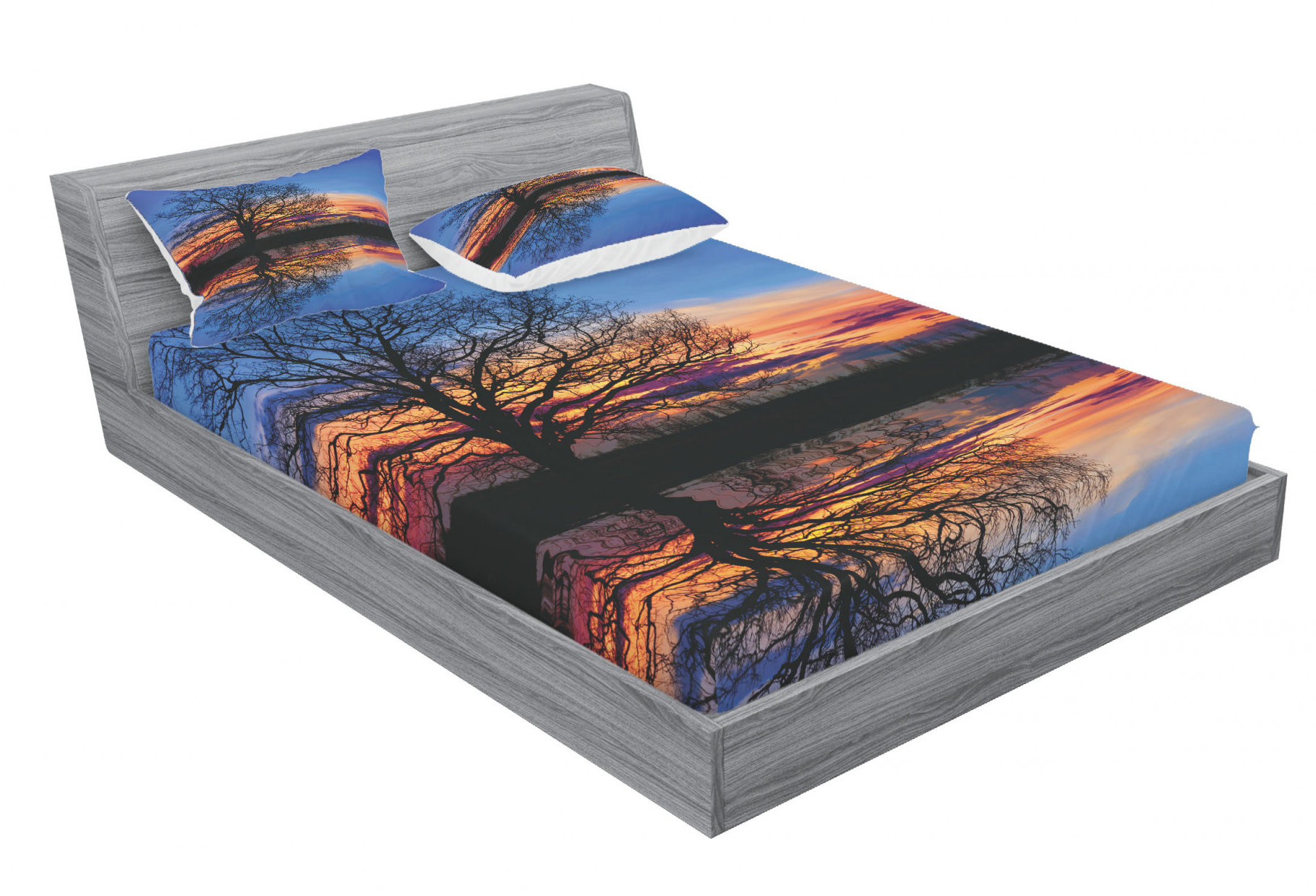 Ambesonne Tree Against Sunset View Sheet Set | Wayfair