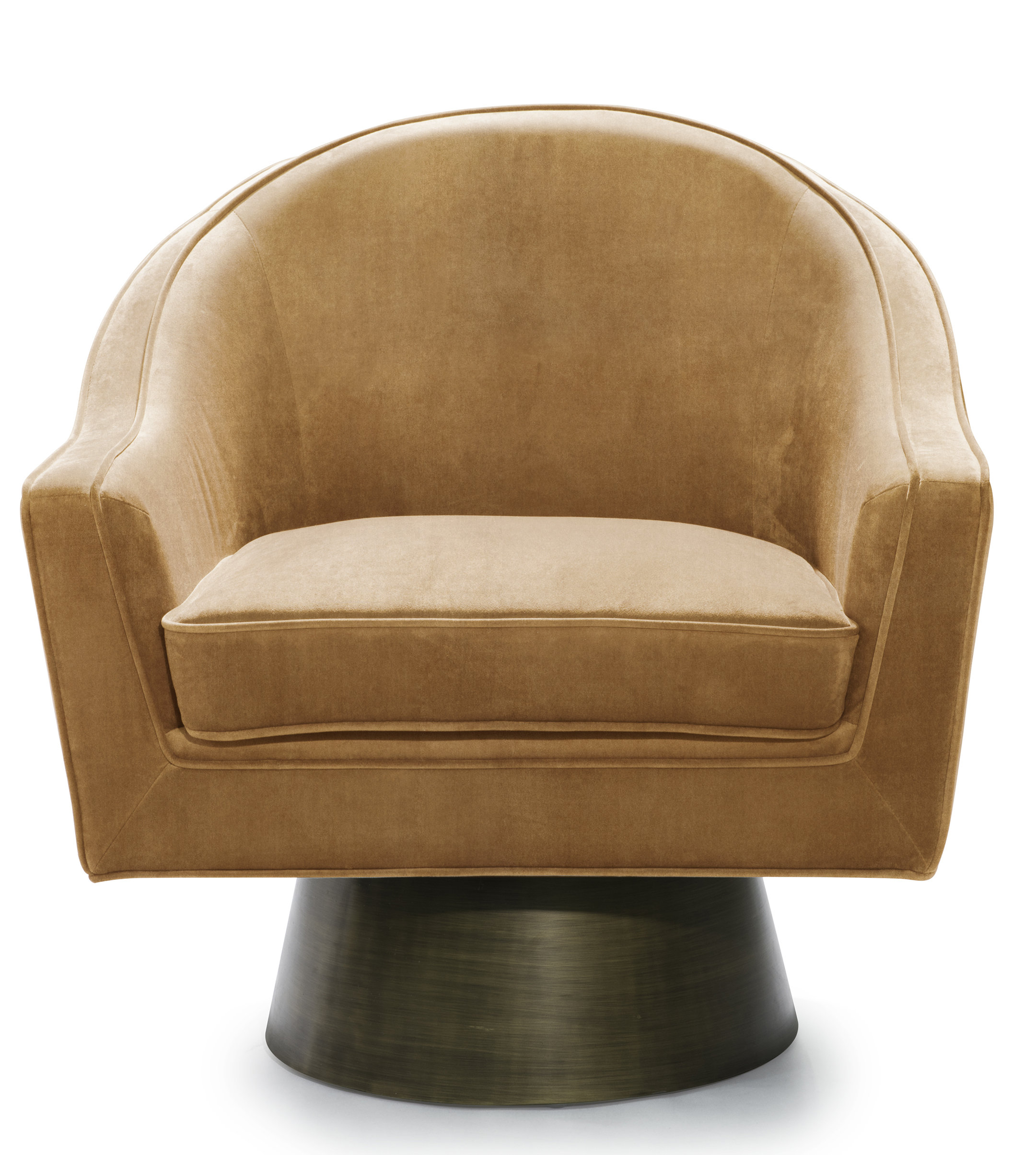 Worlds Away Dominic 81.28Cm Wide Velvet Swivel Barrel Chair | Wayfair
