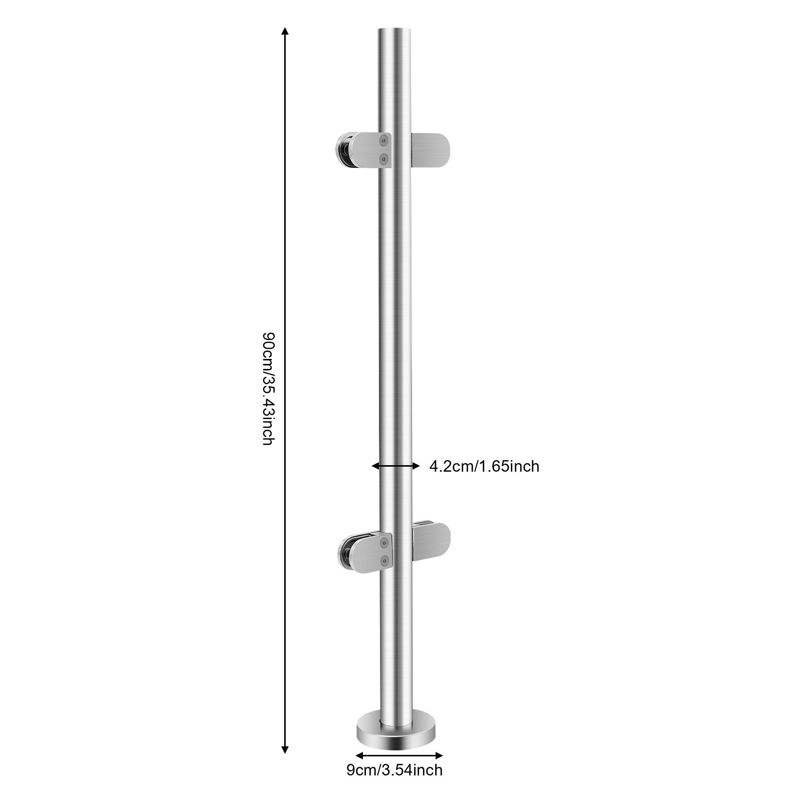 YYBSH Stainless Steel Railing Post (Middle Post) | Wayfair
