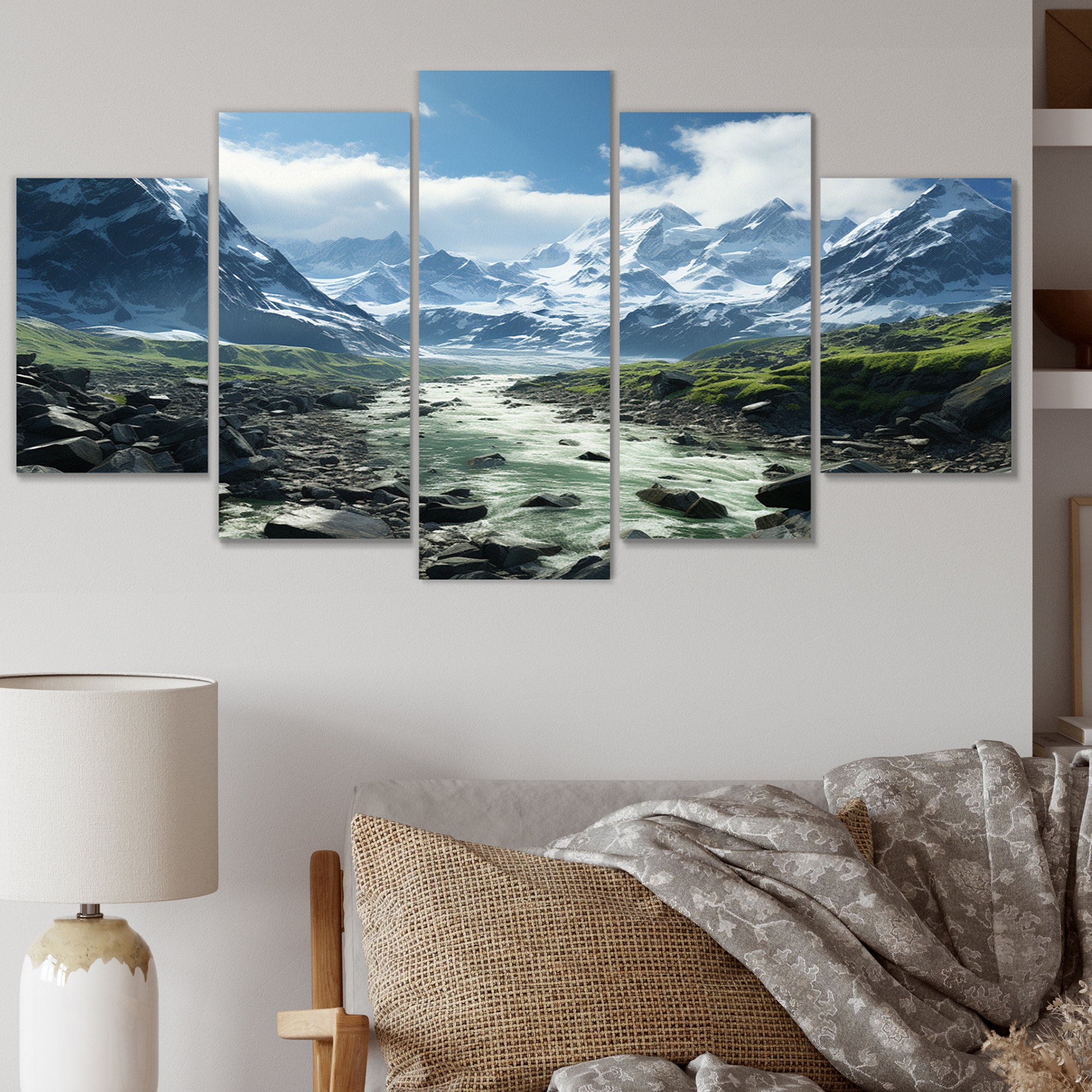 Design Art Green Glacier Frozen Eternity Green I - Landscapes Canvas ...