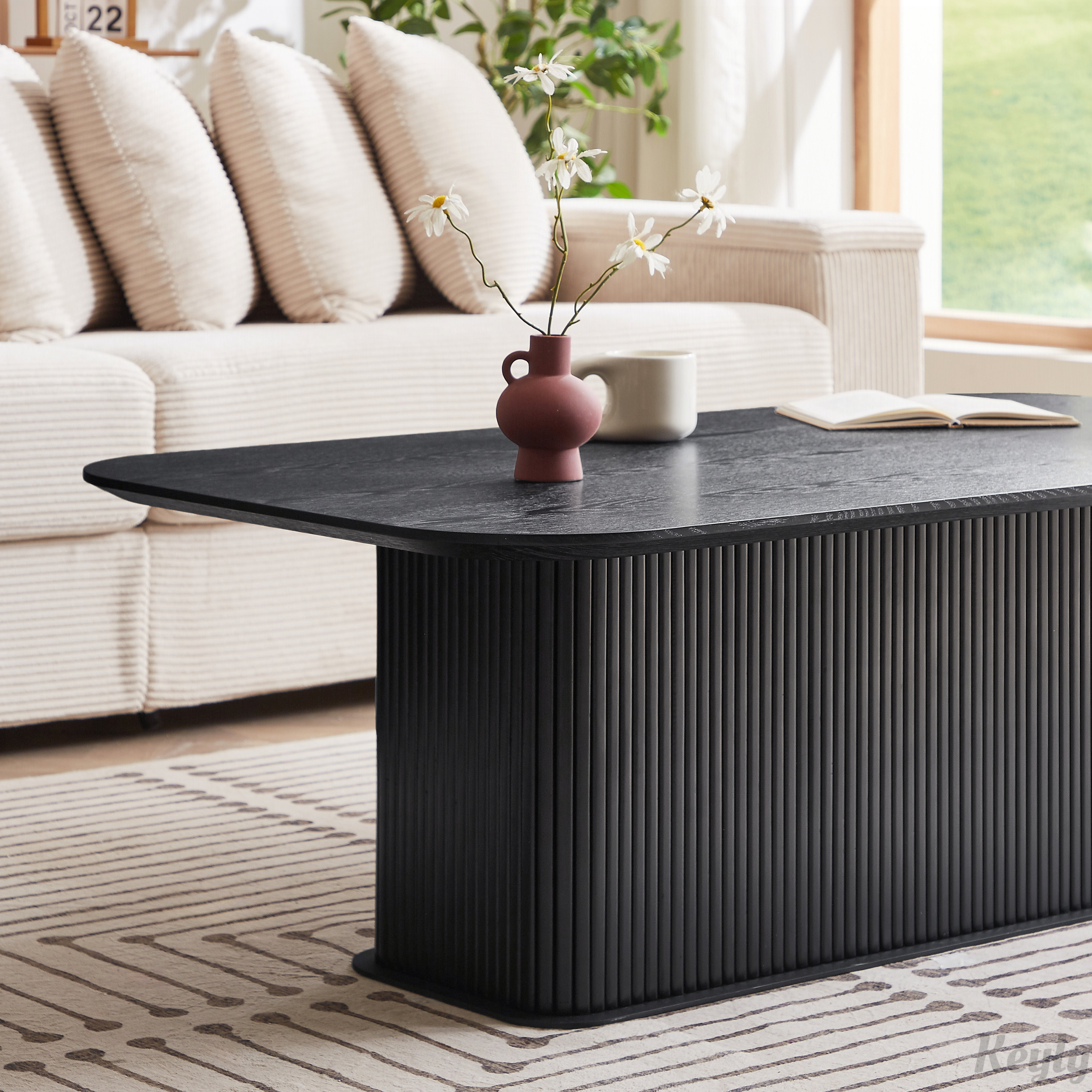Latitude Run® Coffee Table Wood Surface and Metel Feet | Wayfair