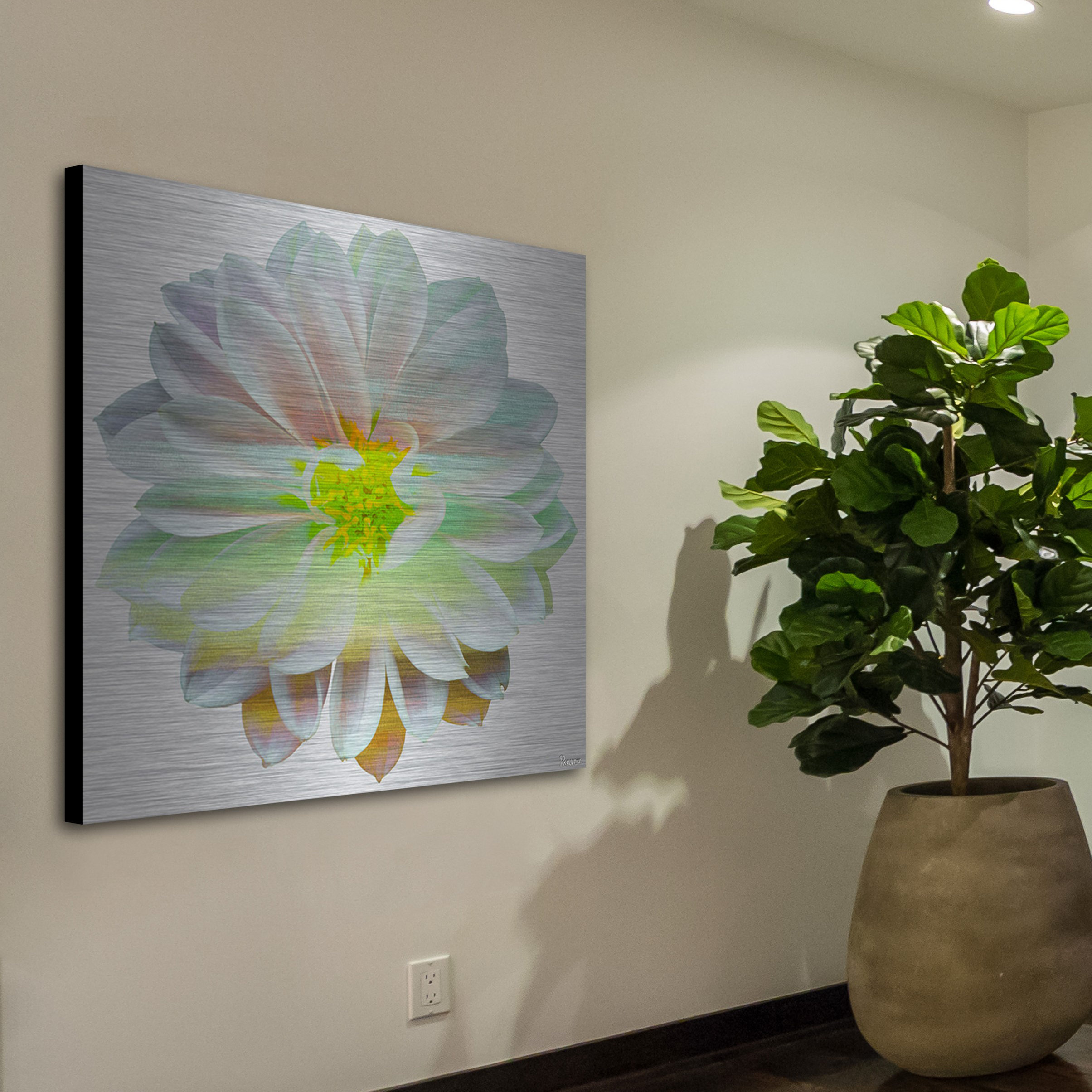 Parvez Taj Yellow Center by Parvez Taj - Unframed Print on Metal | Wayfair