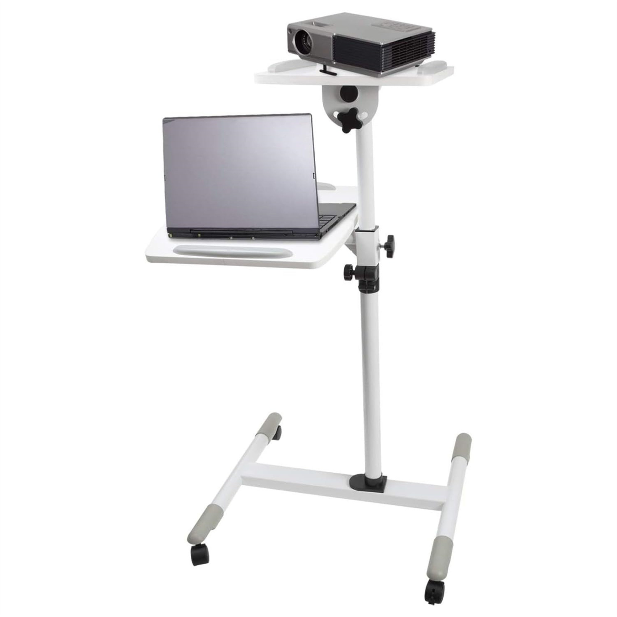 Inbox Zero Mobile Desk Workstation And Projector Cart, White | Wayfair ...