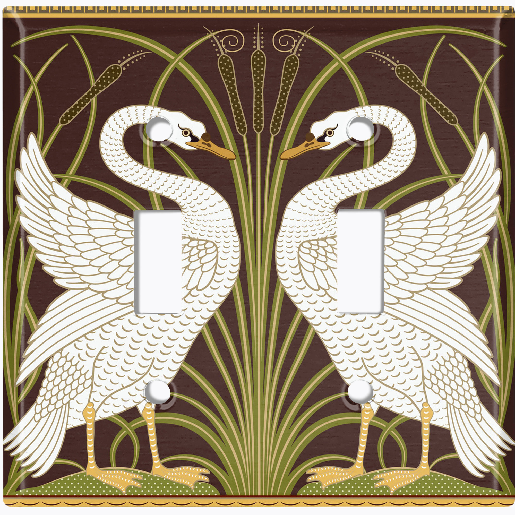 WorldAcc Metal Light Switch Plate Outlet Cover (Swan Lovers Plant Lake ...