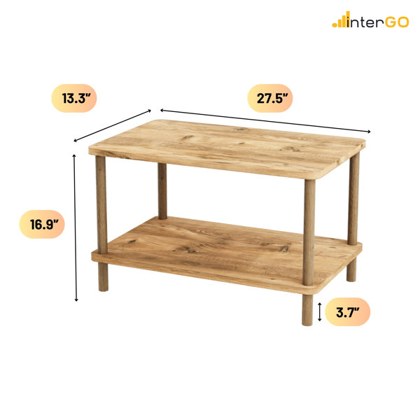 Millwood Pines InterGo Oval Wooden Coffee Table with Modern Design ...