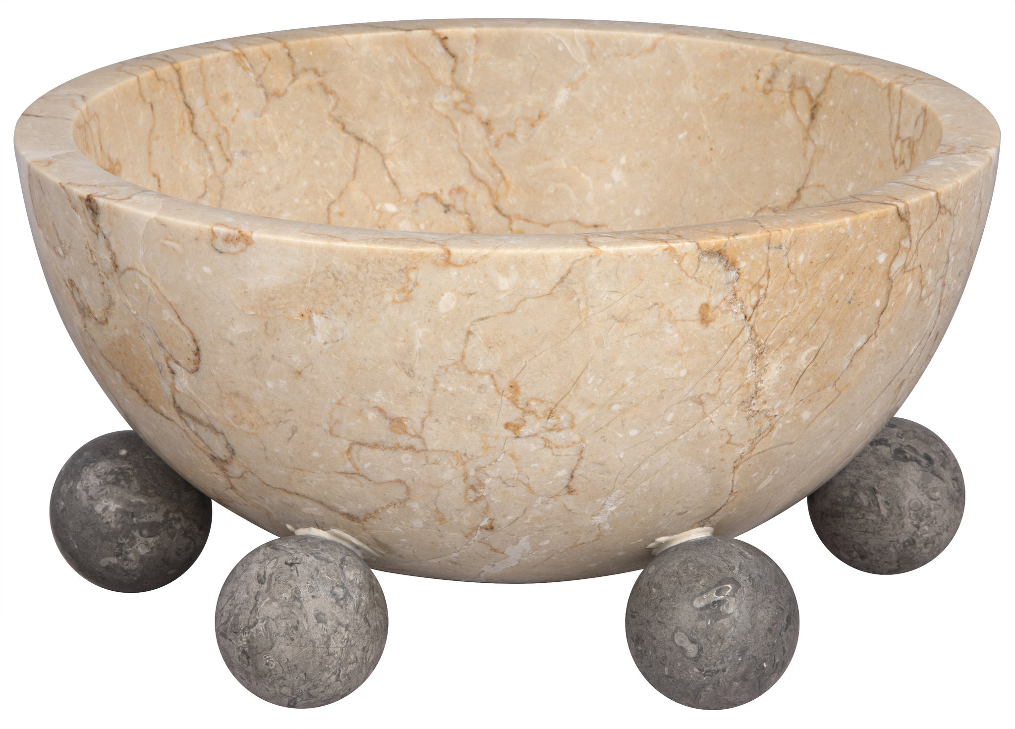 Noir Bala Marble Decorative Bowl in Beige/Gray | Wayfair