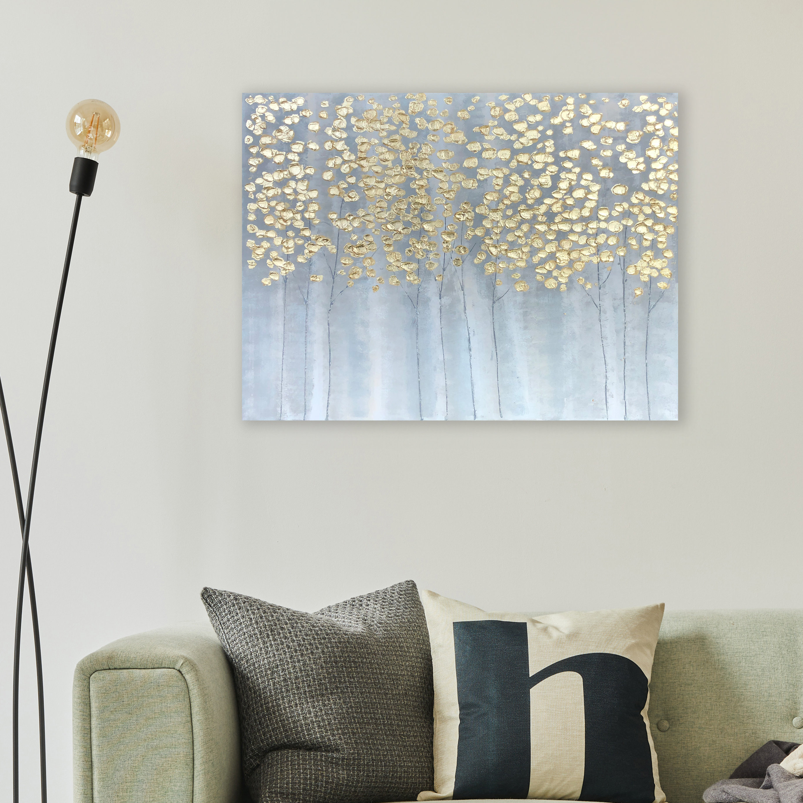 Mercer41 Golden Radiance - Wrapped Canvas Painting | Wayfair