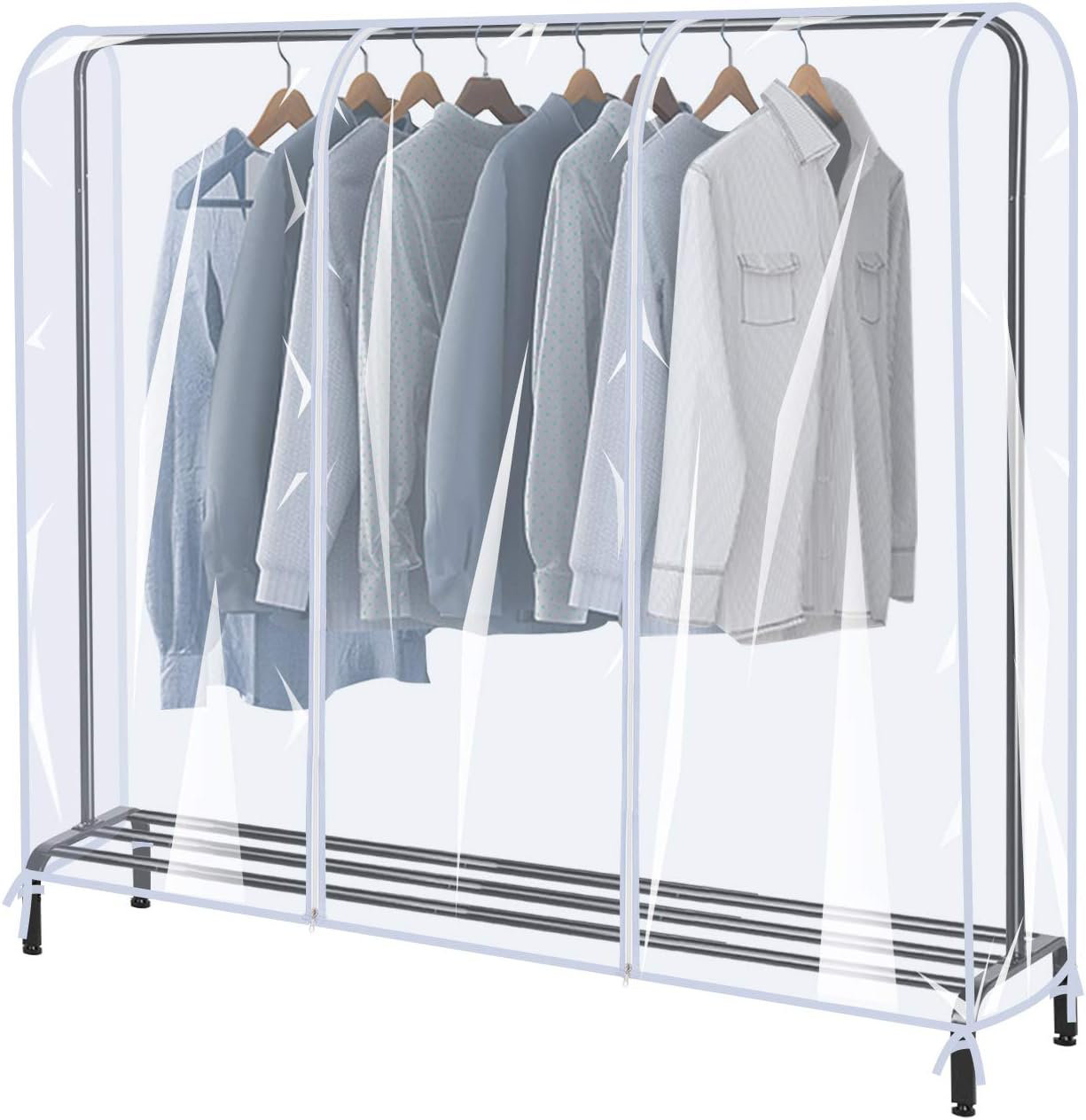 Rebrilliant Louellen 63'' Transparent Dustproof Waterproof Garment Rack ...