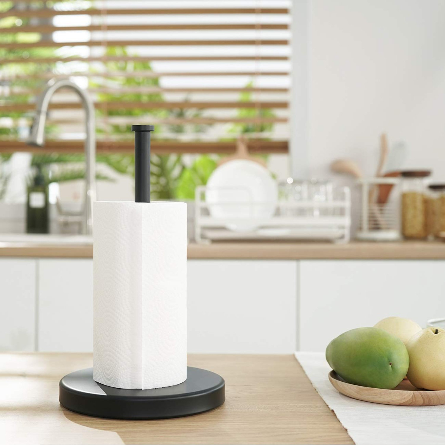 Prep & Savour Matte Black Paper Towel Holder Countertop, Kitchen Paper ...