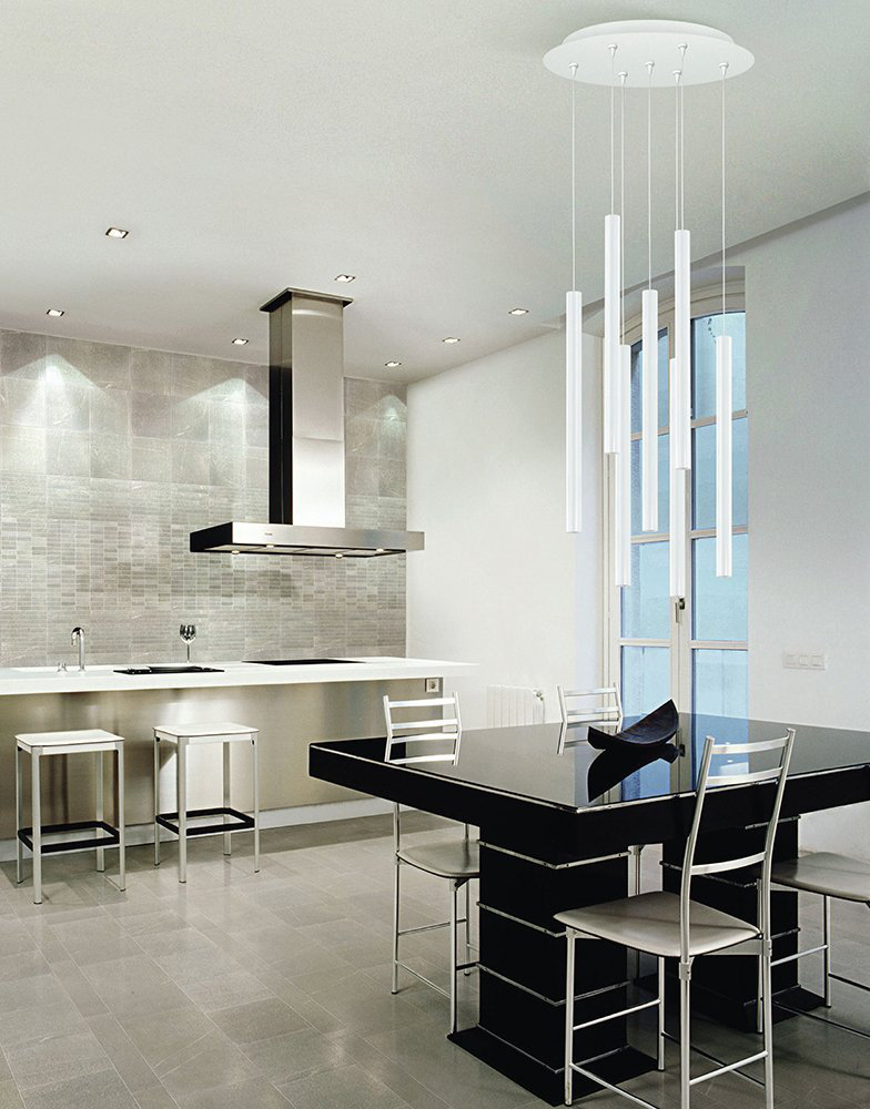 Stone Lighting 7 - Light Cluster Cylinder LED Pendant | Wayfair