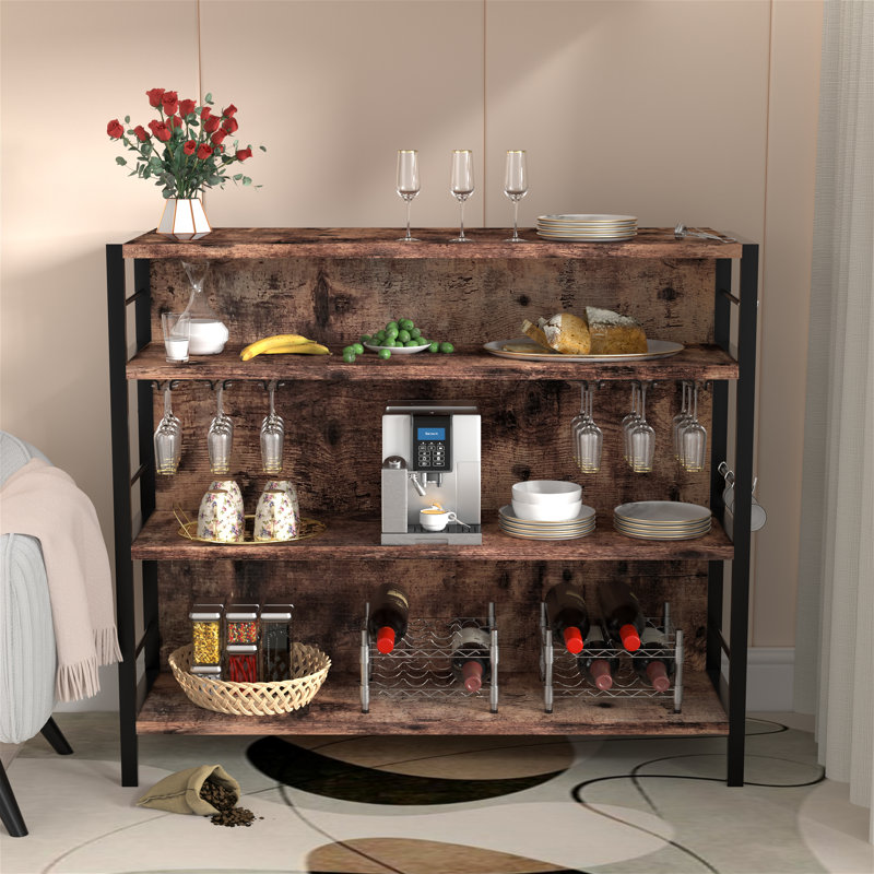17 Stories Industrial Style Home Bar Counter Unit | Wayfair